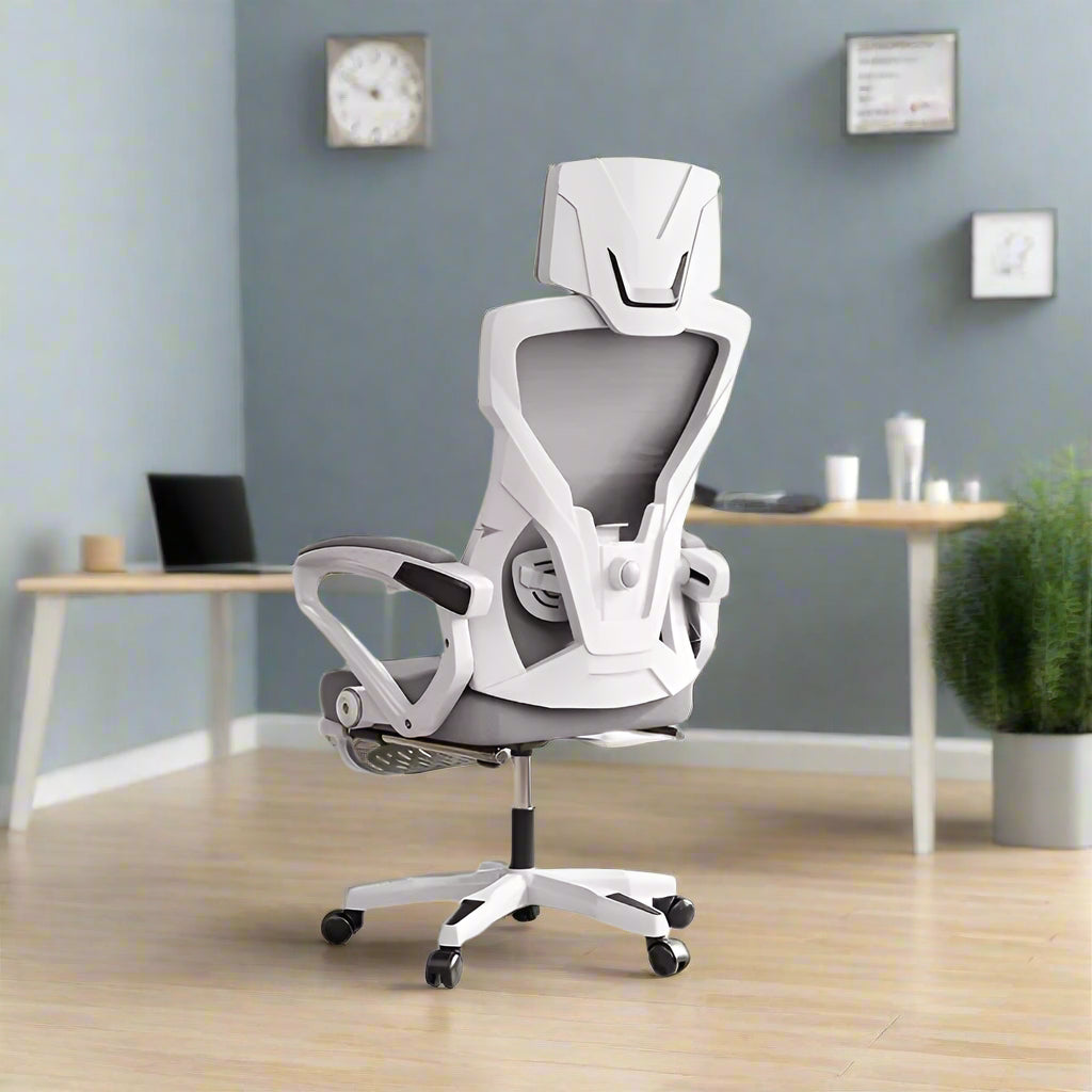 White Office Chair Ergonomic Cushioned Office Chair with Back Support